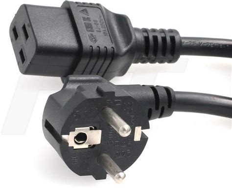 Fske C19 Cable Dalimentation 3 Metres Schuko Cee77 Prise Vers Iec 320