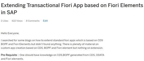Extending Transactional Fiori App Based On Fiori Elements