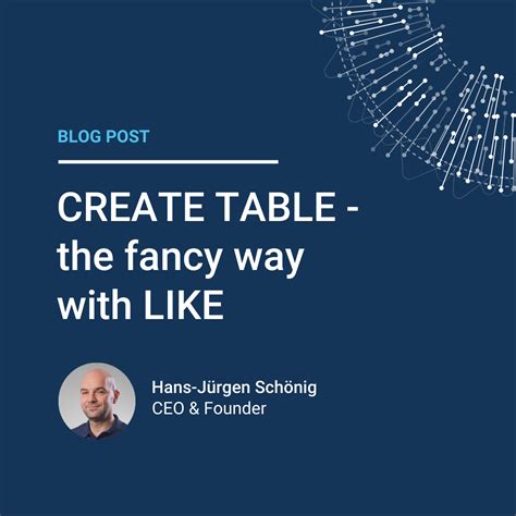 Create Table The Fancy Way With Like Cybertec Postgresql Services