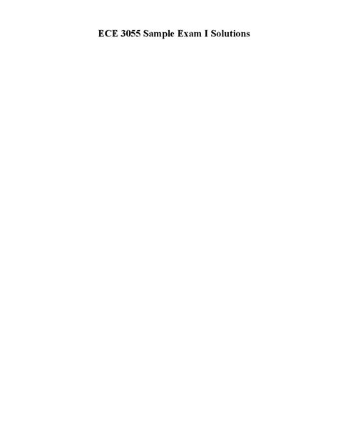 Sample Exam 1 With Solutions Computer Architecture And Operating Systems Ece 3055 Docsity