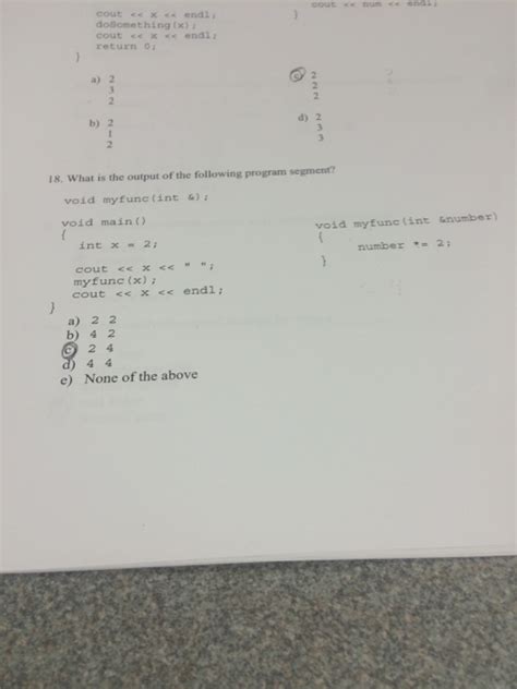 Solved What Is The Output Of The Following Program Segment