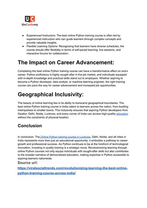 Revolutionizing Learning The Best Online Python Training Course Across