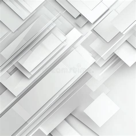 Abstract Geometric Background Of Overlapping White Rectangular Shapes With Shadows And Depth