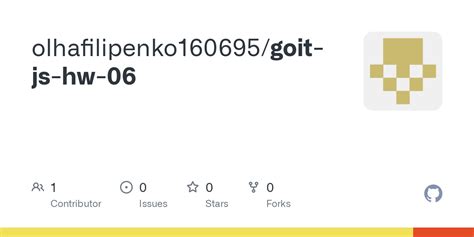 Github Olhafilipenko160695goit Js Hw 06