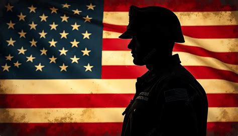American Flag And Soldier Shadow American Flag Shadow Multipurpose