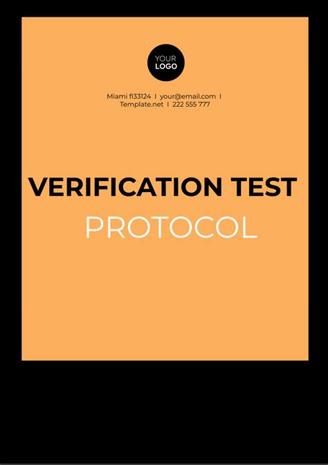 Free Verification Test Protocol Template To Edit Online