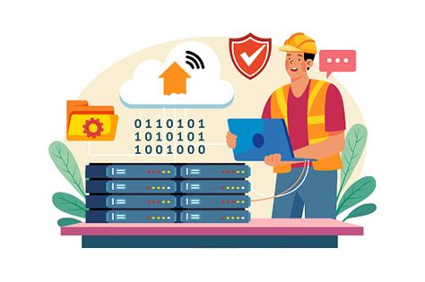 서버 유지 관리 그림 개념입니다 흰색 배경에 격리된 평면 그림 공학에 대한 스톡 벡터 아트 및 기타 이미지 공학 관리자 기술자 Istock