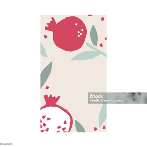 전체 과일과 반자를 잘라 석류 포스터 잎 손으로 그린 스케치와 과일 메뉴 주스 라벨 카드 디자인 커버 디자인 휴일 초대를위한