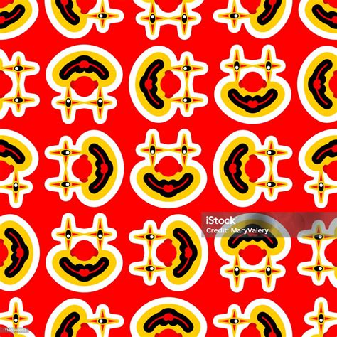 광대 메이크업 얼굴 패턴 이음새가 없습니다 펀스터 마스크 배경 0명에 대한 스톡 벡터 아트 및 기타 이미지 0명 감정 공연자 Istock