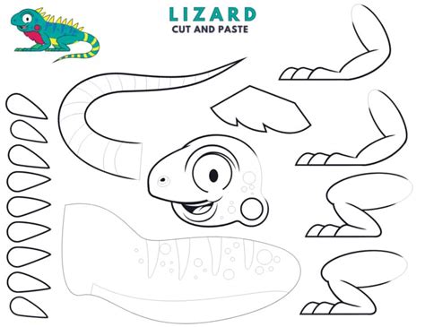 Lizard Craft Activity Printable Cut And Paste Reptile Fun Activities