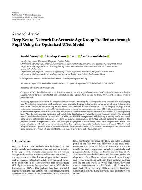 Pdf Deep Neural Network For Accurate Age Group Prediction Through Pupil Using The Optimized