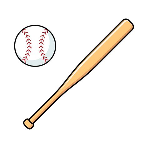 Esquema Del Dibujo De Un Bate De Béisbol