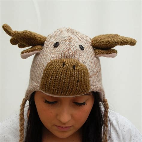 Knitted Moose Hat Etsy