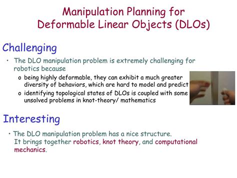 Ppt Motion Planning For Robotic Manipulation Of Deformable Linear
