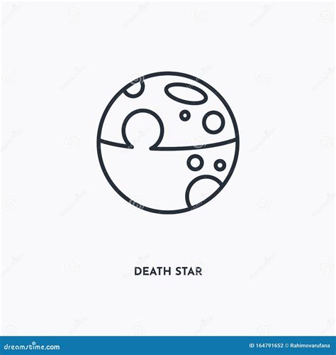Death Star Outline Icon Simple Linear Element Illustration Isolated