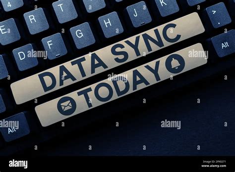 Sign Displaying Data Sync Word Written On Data That Is Continuously