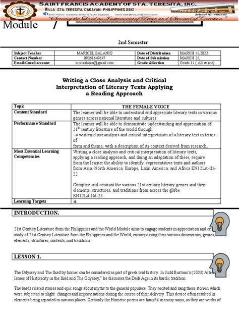 21stcentury Task2 7 Pdf Homer Penelope