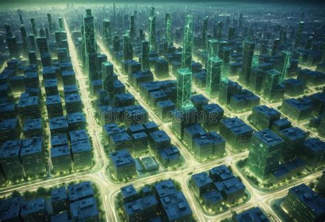 Smart Grid And Communication In A Green Stock Illustration Illustration Of Management