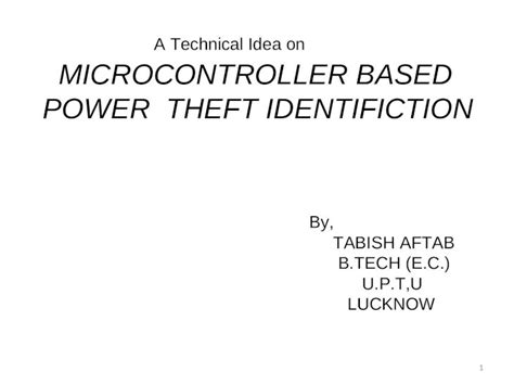 Ppt Microcontroller Based Power Theft Identification Dokumentips