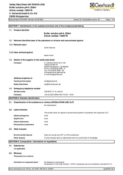 Buffer Solution Ph 4