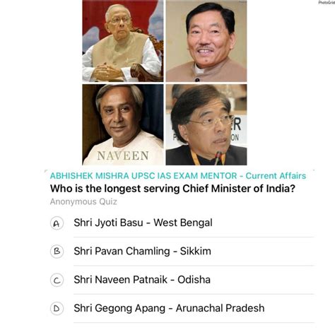 Generalknowledge Chiefminister India Currentaffairs Upsc Upscexam Drishtiias