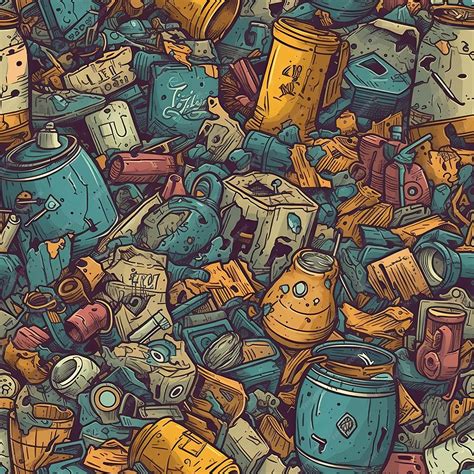Premium Photo Seamless Pattern With Garbage Texture Illustration