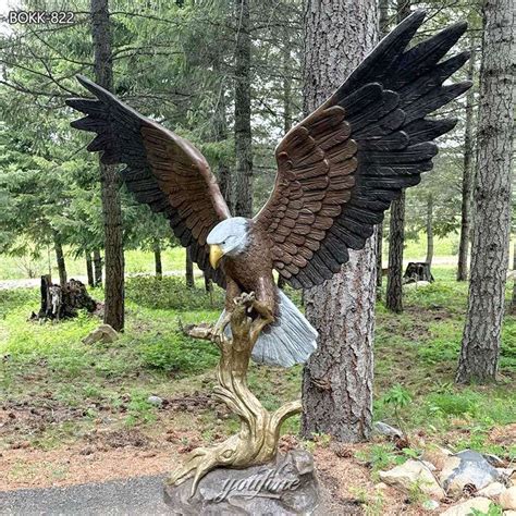 Bronze Bald Eagle Garden Statue