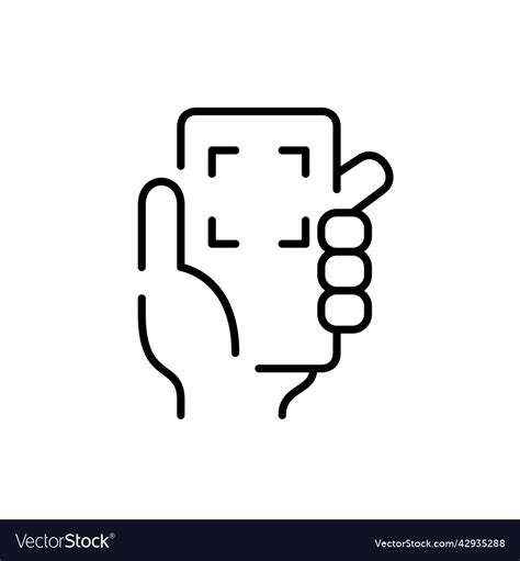 Scanning A Qr Code Frame On Smartphone Pixel Vector Image