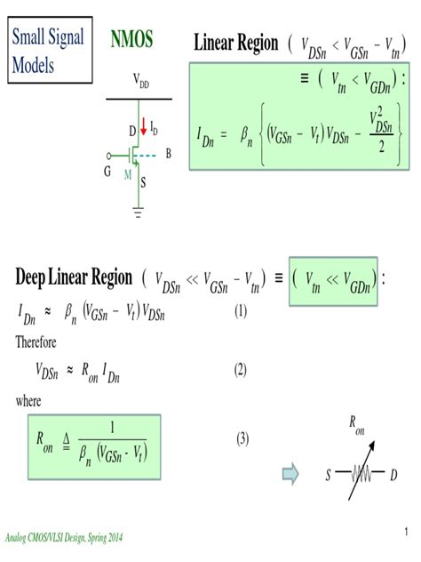 Region Linear Small Signal Models Pdf Mosfet Modulation