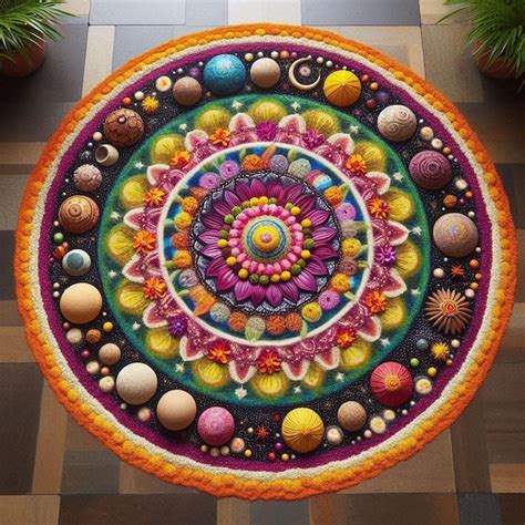 Circular Rangoli Design Ideas Premium Ai Generated Image