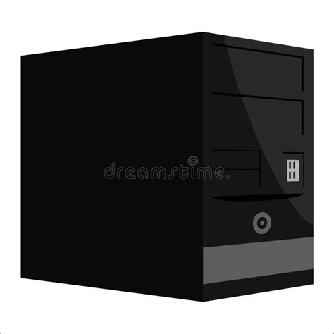 System Unit Of A Computer Icon Monochrome Style Stock Illustration