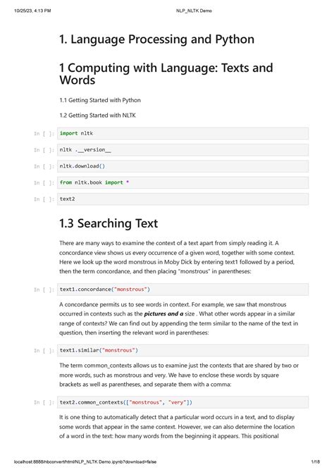 Language Processing And Python Code 1 Language Processing And Python 1 Computing With