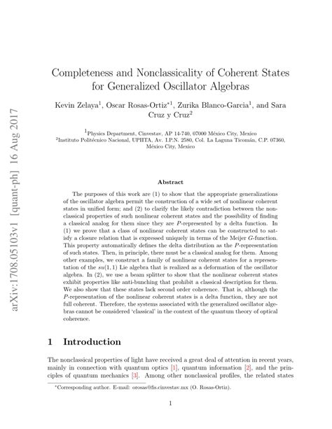 Pdf Completeness And Nonclassicality Of Coherent States For