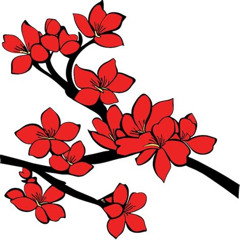 Premium Vector Realistic Sakura Branch In Spring