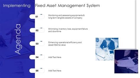 Agenda Implementing Fixed Asset Management System Presentation Graphics Presentation