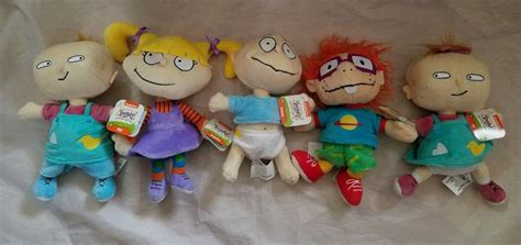 Rugrats Nickelodeon 5 Piece Plush Set New Tommy Chuckie Angelica Phil