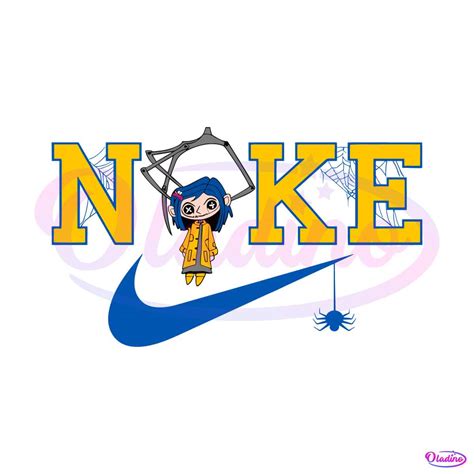 Halloween Witch Girl Button Eyes Coraline Nike Logo Svg File