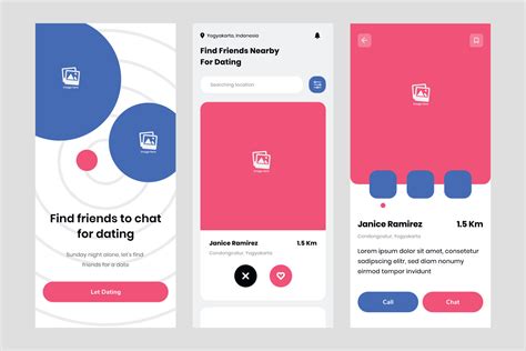 Dating Chat Ui Design Template Vector Suitable Designing Application For Android And Ios Clean