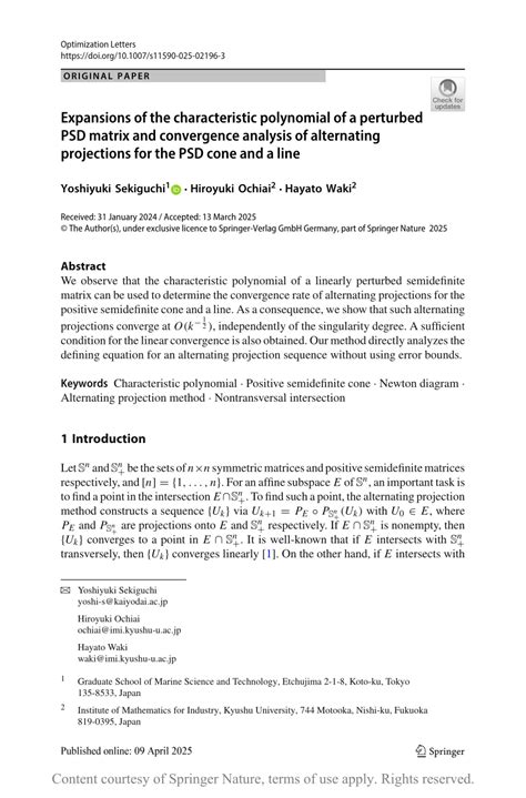 Expansions Of The Characteristic Polynomial Of A Perturbed Psd Matrix And Convergence Analysis