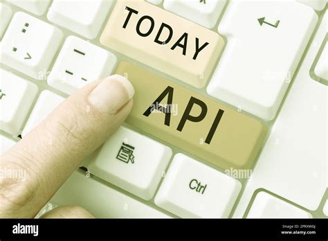 Hand Writing Sign Api Word Written On Set Of Routines Protocols And