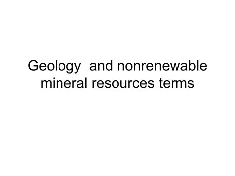 Mining And Resource Depletion Ppt