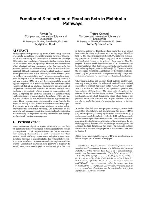 Pdf Functional Similarities Of Reaction Sets In Metabolic Pathways