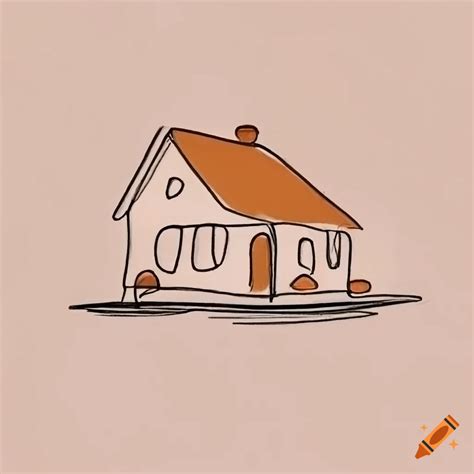 Minimalist One Line Drawing Of A House On Craiyon