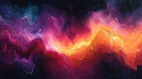 Abstract Cosmic Landscape With Vibrant Colors And Swirling Patterns Premium Ai Generated Image