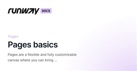 Pages Basics Runway Docs