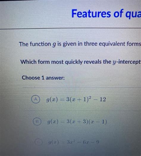 Solved Features Of Qua The Function G Is Given In Three