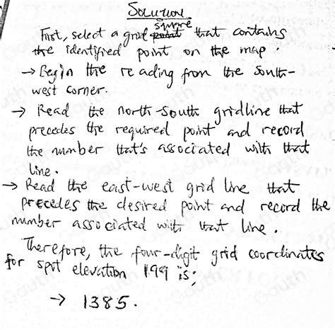 Solved What Are The Four Digit Grid Coordinates For Spot Elevation 199 Answer 5 [social Science]