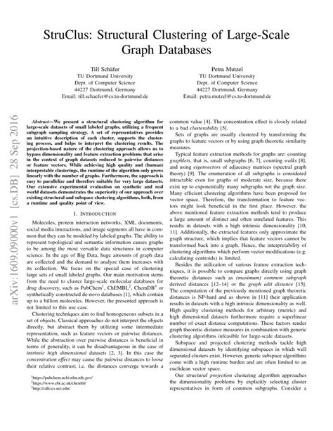 Struclus Structural Clustering Of Large Scale Graph Databases Deepai