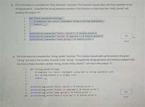 Solved Fill In The Blank To Complete The Squares Function