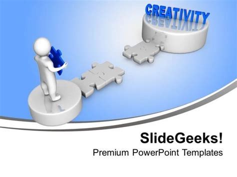 D Man With Creativity Puzzle Business PowerPoint Templates Ppt Background For Slides